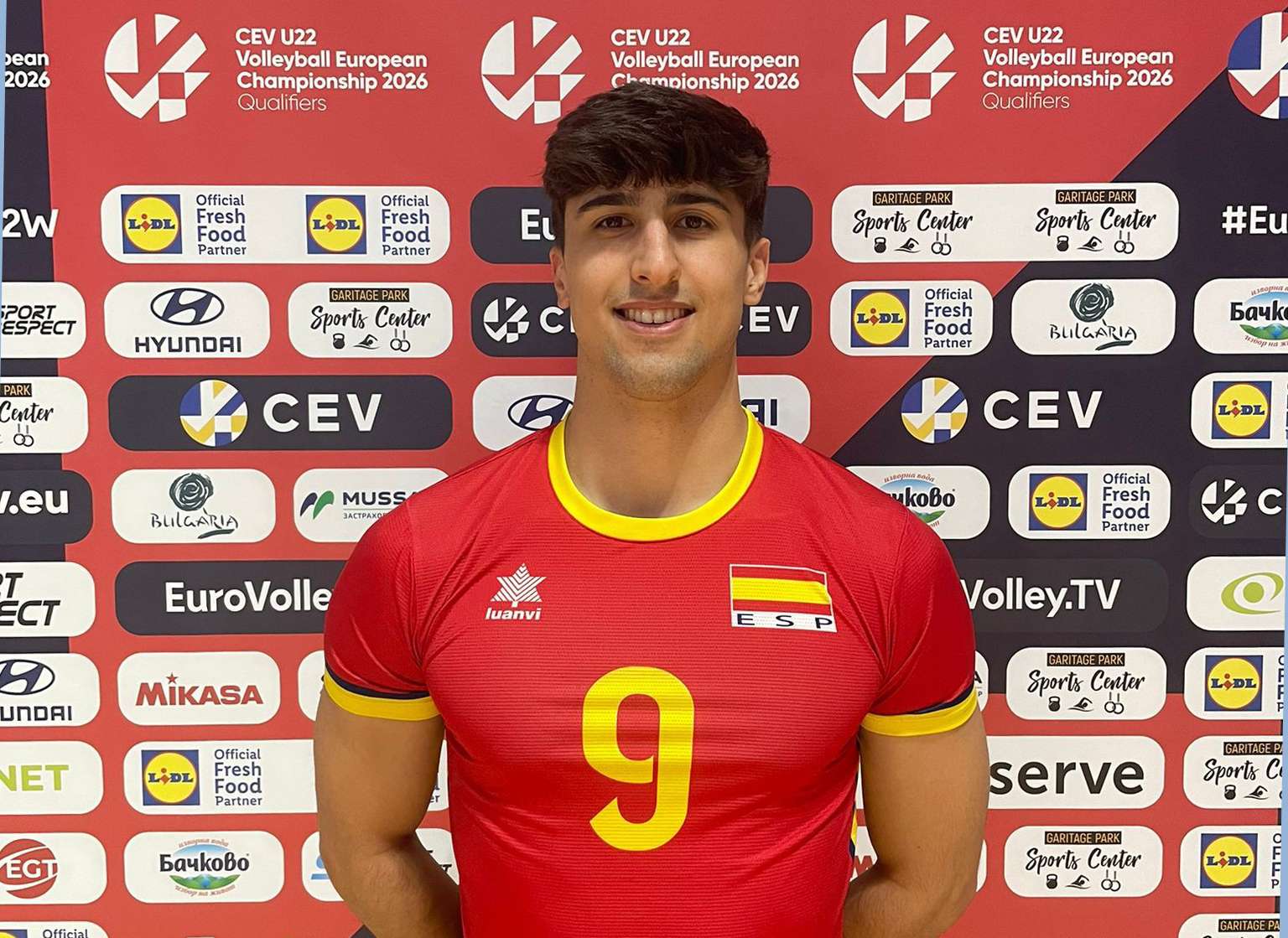 David Risco, con la Selección Española de Voleibol Sub22